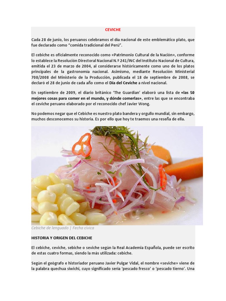 Ceviche | PDF | Cocina | Cocina occidental