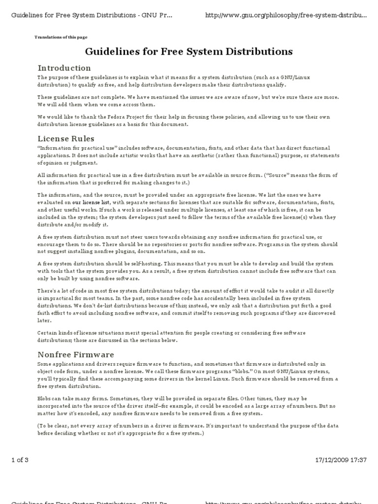 Linee Guida GNU | PDF | Free Software Projects | Sharing