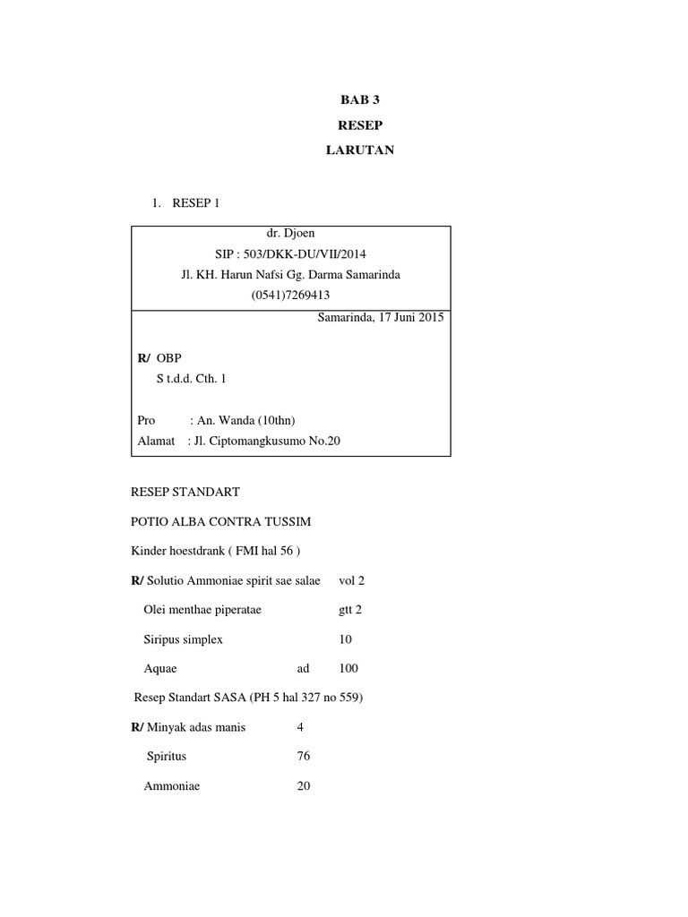Resep Larutan | PDF