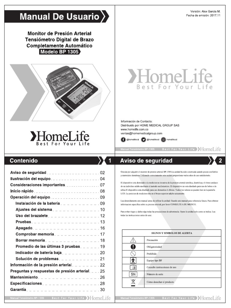 Tensiometro Homelife Manual | PDF
