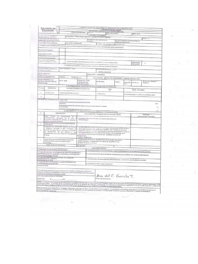 Formato de Translado | PDF