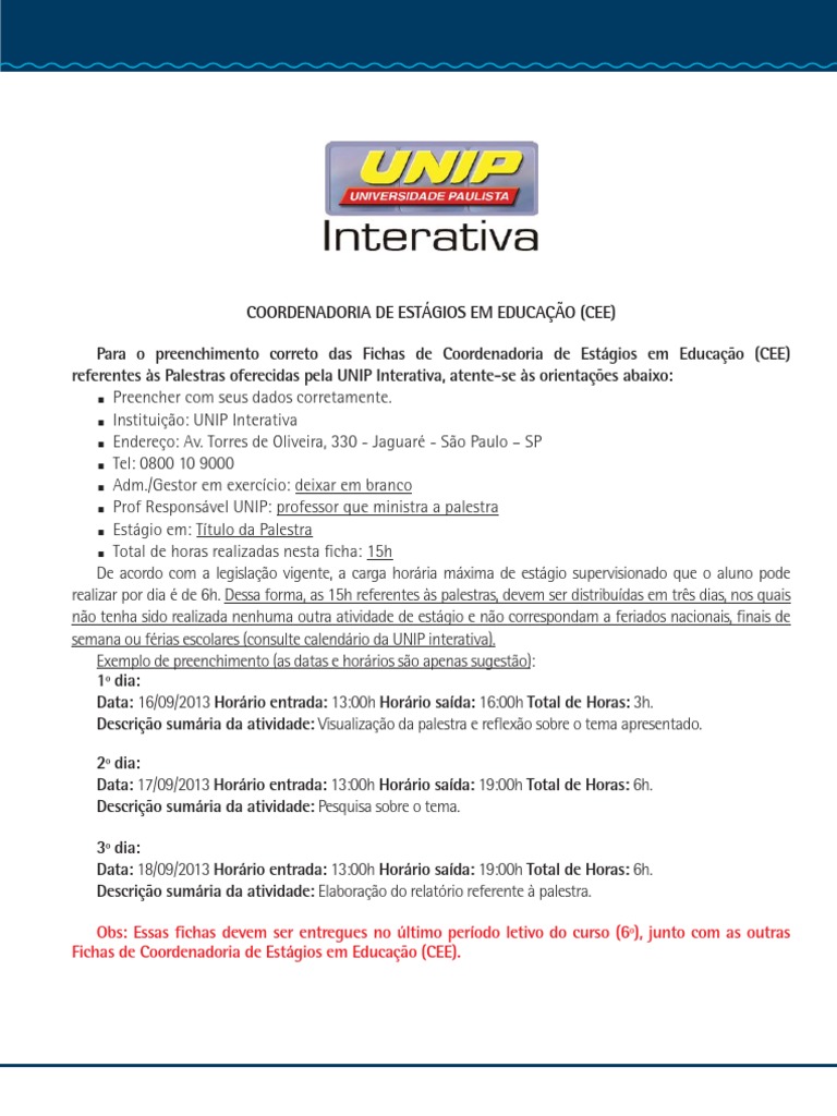 Ficha Cee Palestras | PDF