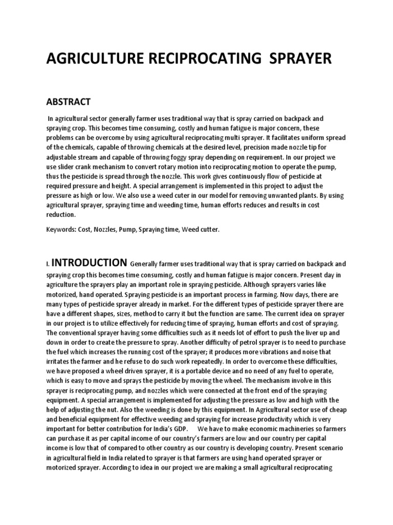 Agriculture Reciprocating Sprayer 2222 | PDF | Agriculture | Pump