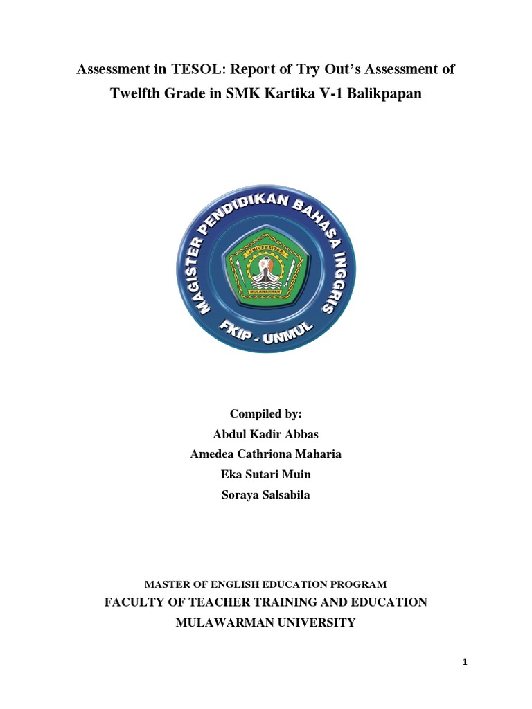 REPORT of Try Out Analysis | PDF | Test (Assessment) | Educational ...