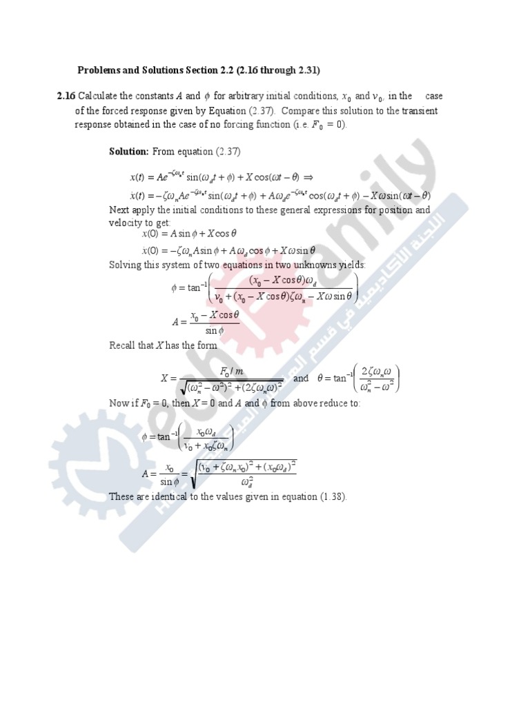 Mechanical Vibrations Problems | PDF | Physics | Mechanics