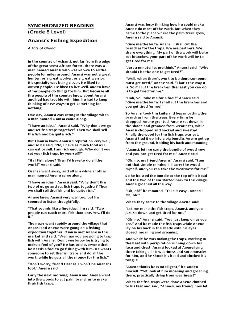 Synchronized Reading | Download Free PDF | Anansi
