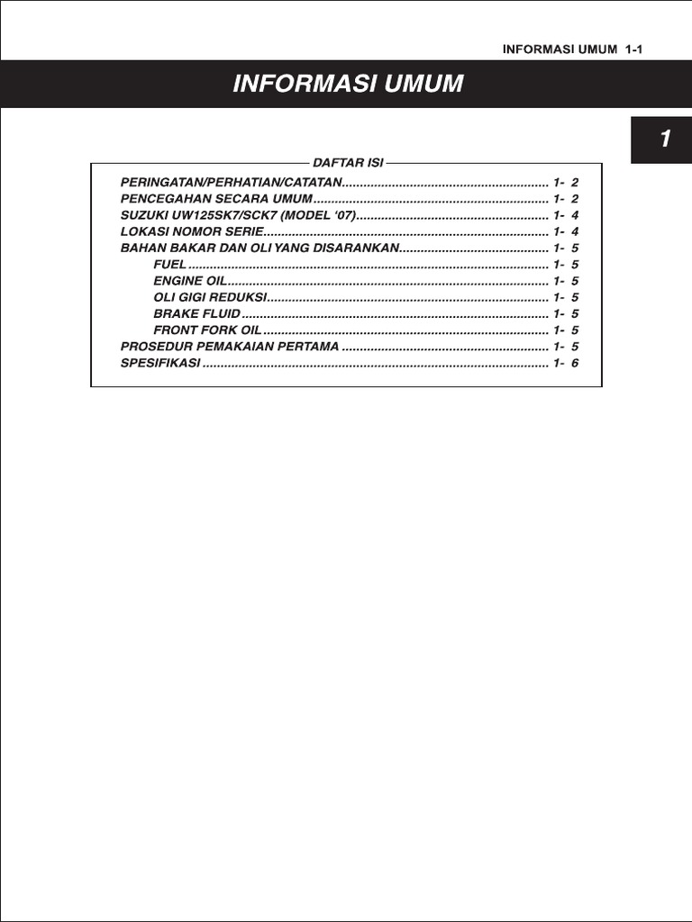 Manual Book Suzuki Skywave 125 Preview | PDF