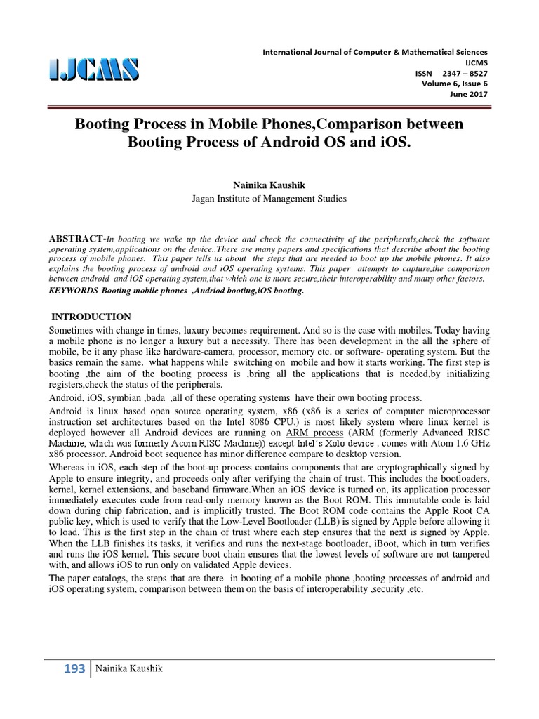 Mobile Boot Process | PDF | Booting | Operating System