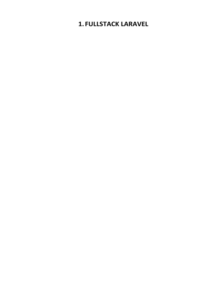 Tutorial Laravel Fullstack Dan Restfull API | PDF