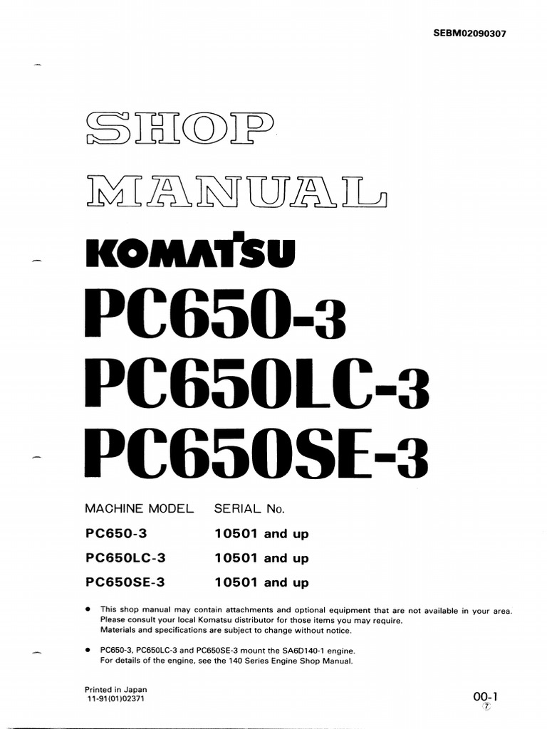 Shop Manual PC650 | PDF