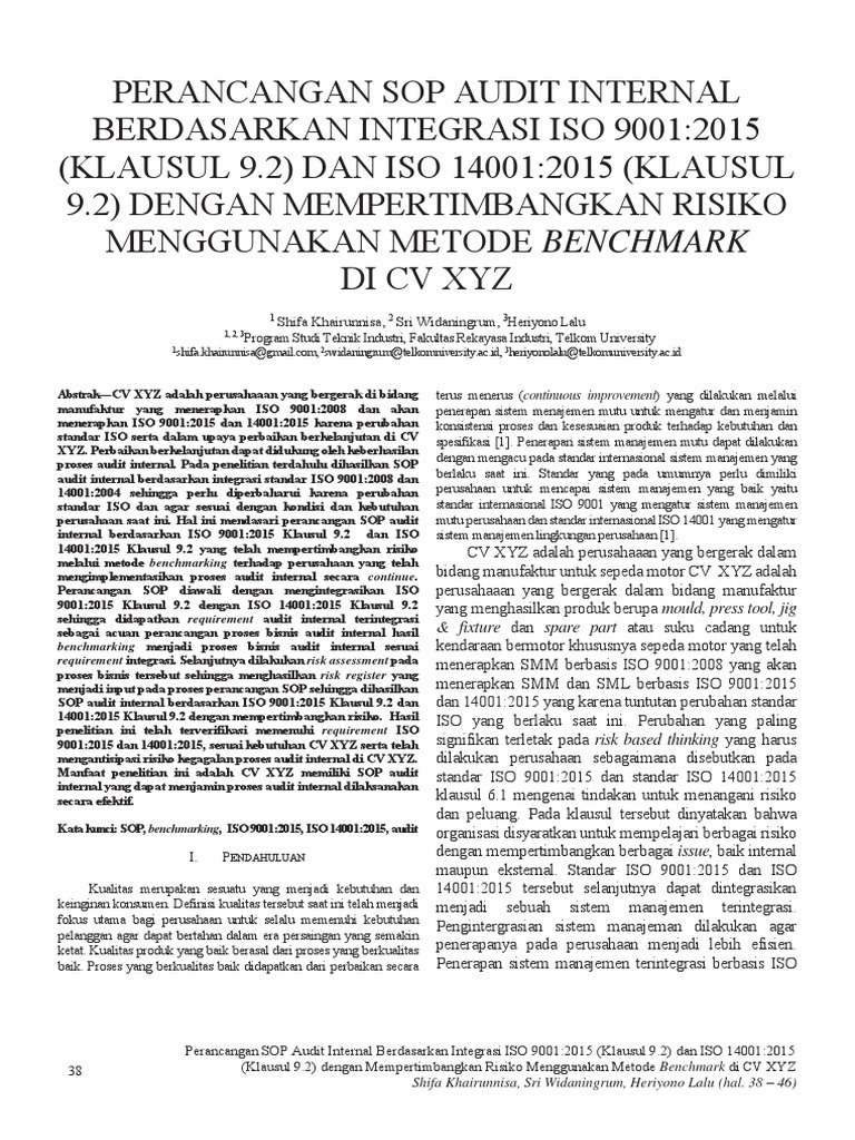 SOP AUDIT INTEGRASI | PDF