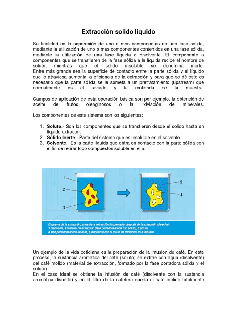 Extraccion Solido Liquido | PDF | Física Aplicada e Interdisciplinaria ...