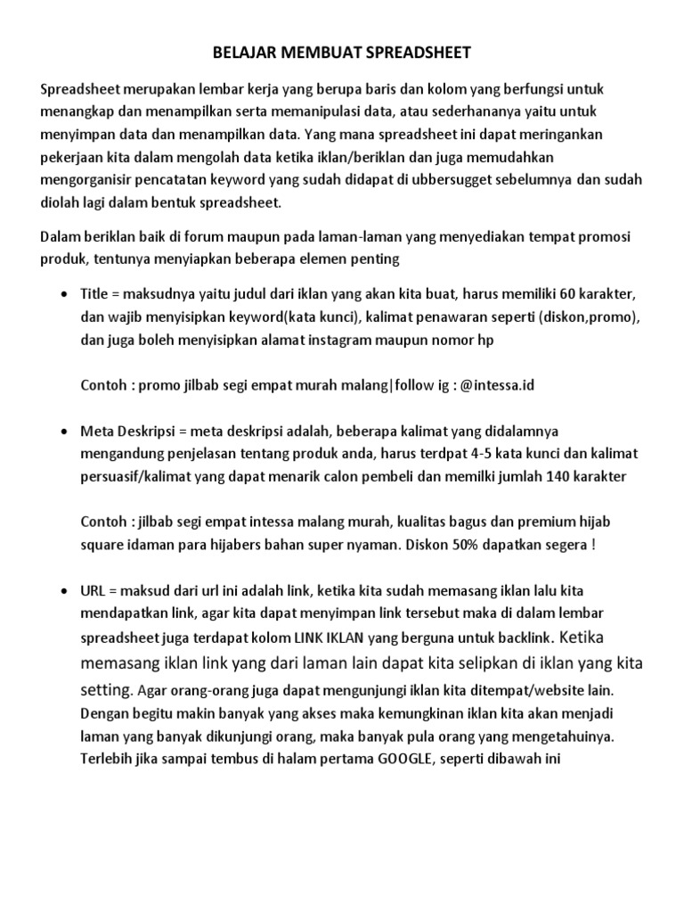 Belajar Membuat Worksheet | PDF | Karier & Perkembangan | Komputer