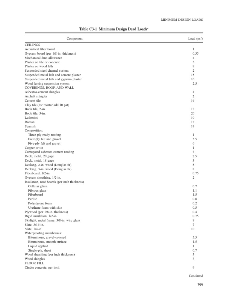 Table C3-1 Asce 7-10 PDF | PDF | Framing (Construction) | Construction ...