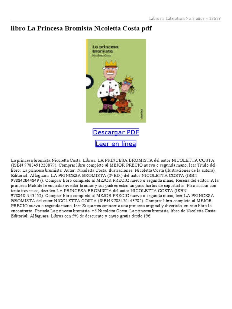 La Princesa Bromista de Nicoletta Costa | PDF