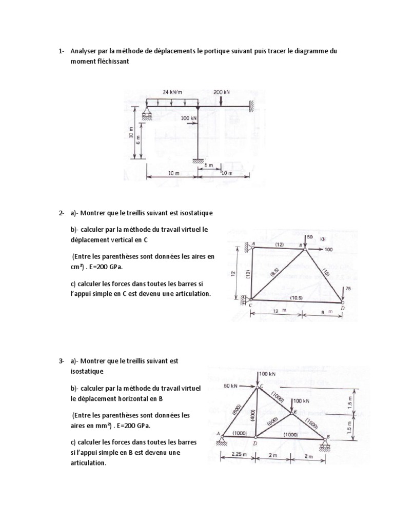 Exercices | PDF | Treillis (assemblage) | Flexion (matériau)