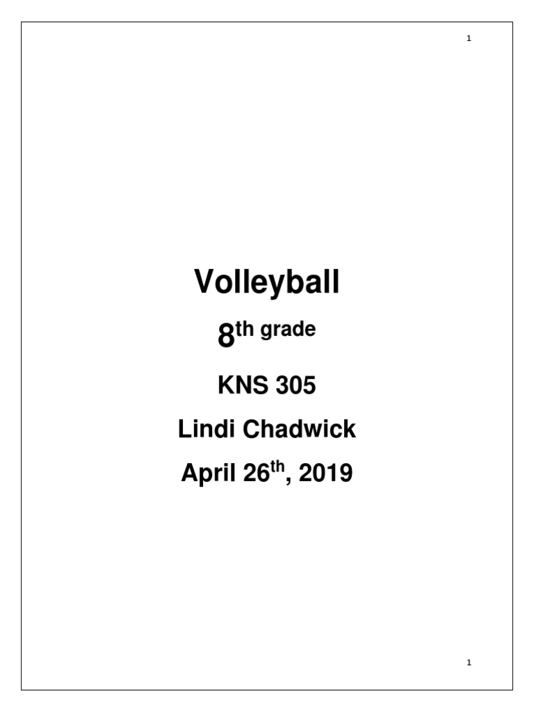 Volleyball Unit Plan | PDF | Volleyball | Sports