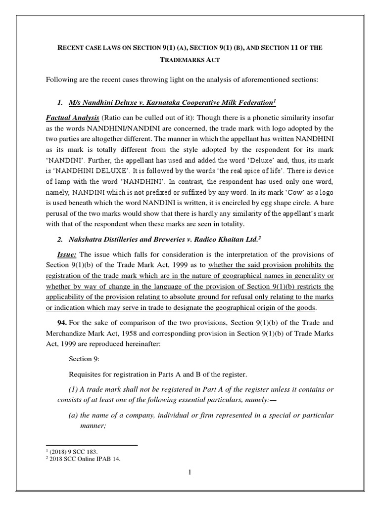 Section 9 of Trademarks Act | Trademark Distinctiveness | Trademark ...