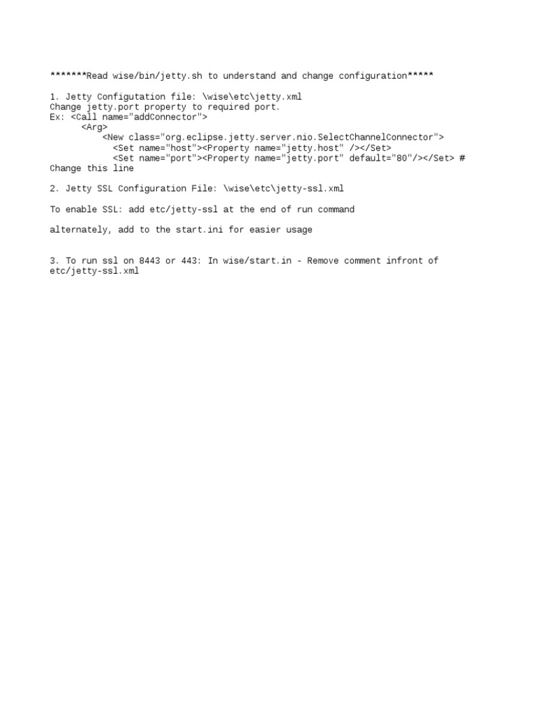 Jetty Configuration and SSL Setup Guide | PDF | Home & Garden