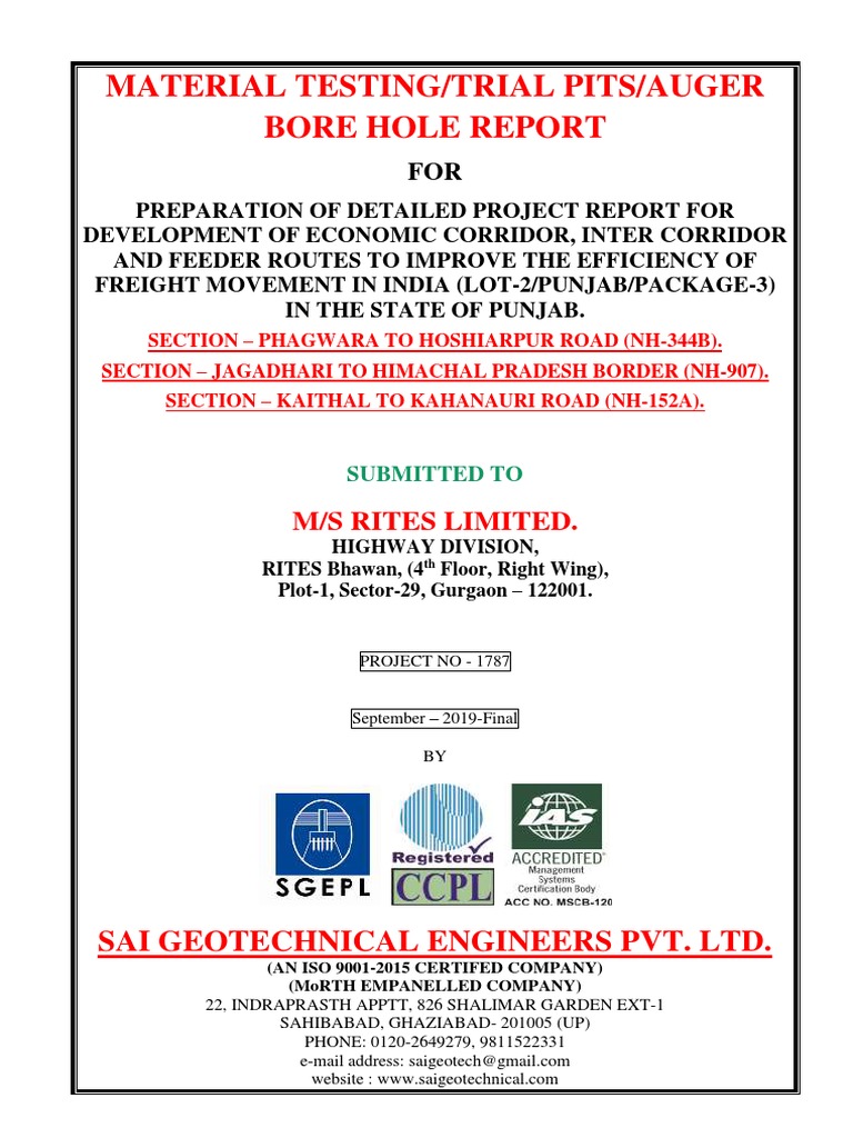Material Testing Report - Phagwara-Hoshiarpur Section PDF | PDF ...