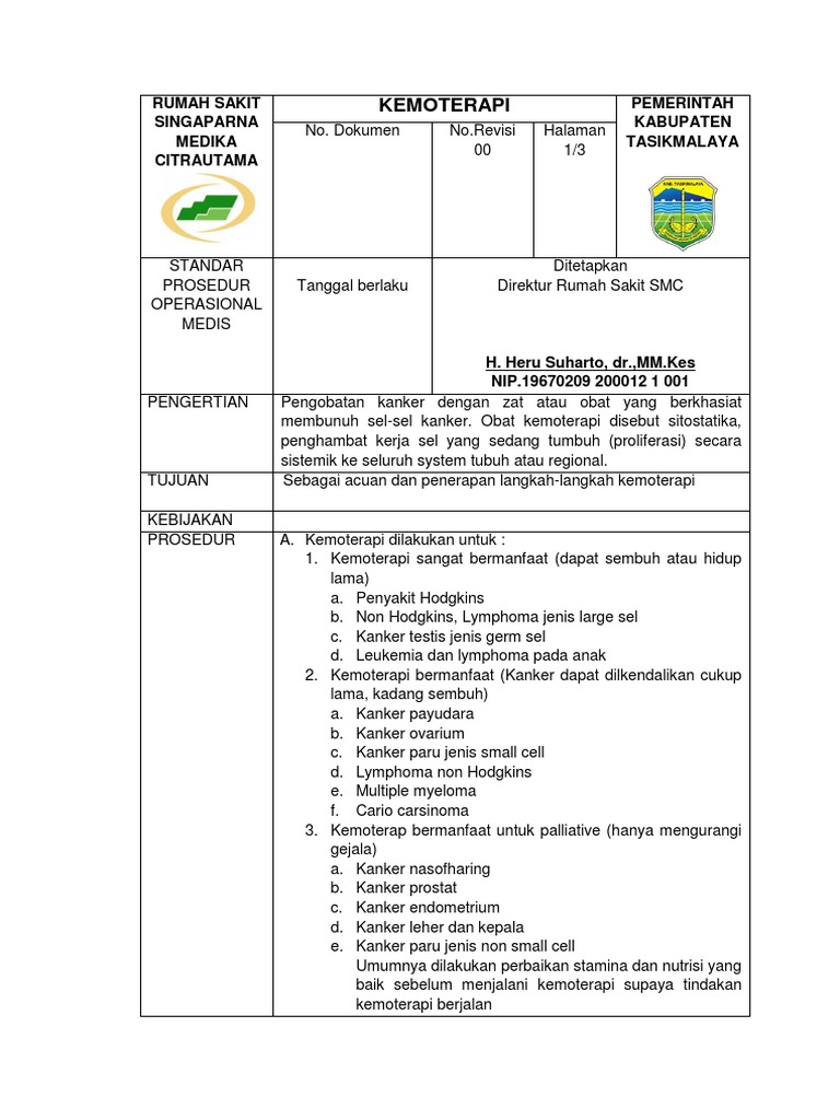 Sop Kemoterapi | PDF