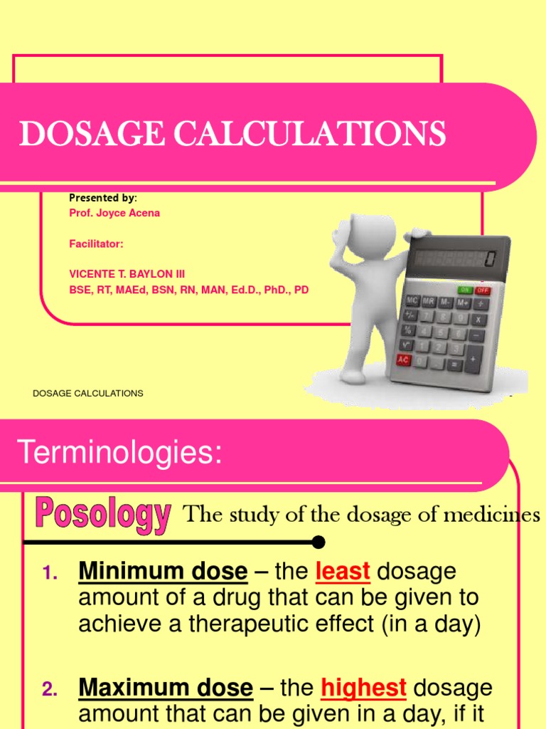 Pharma 5b Dosage Calculations | PDF | Dose (Biochemistry) | Chemistry