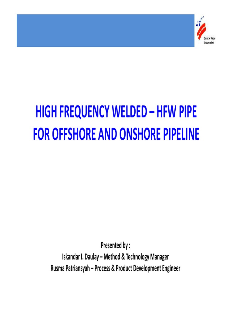 HFW Pipe Quality for Offshore & Onshore | PDF | Welding | Construction