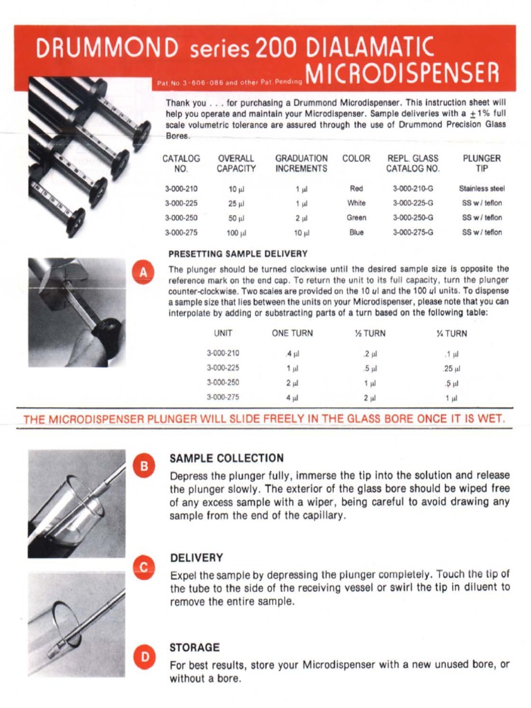 Dialamatic Microdispenser Manual | PDF