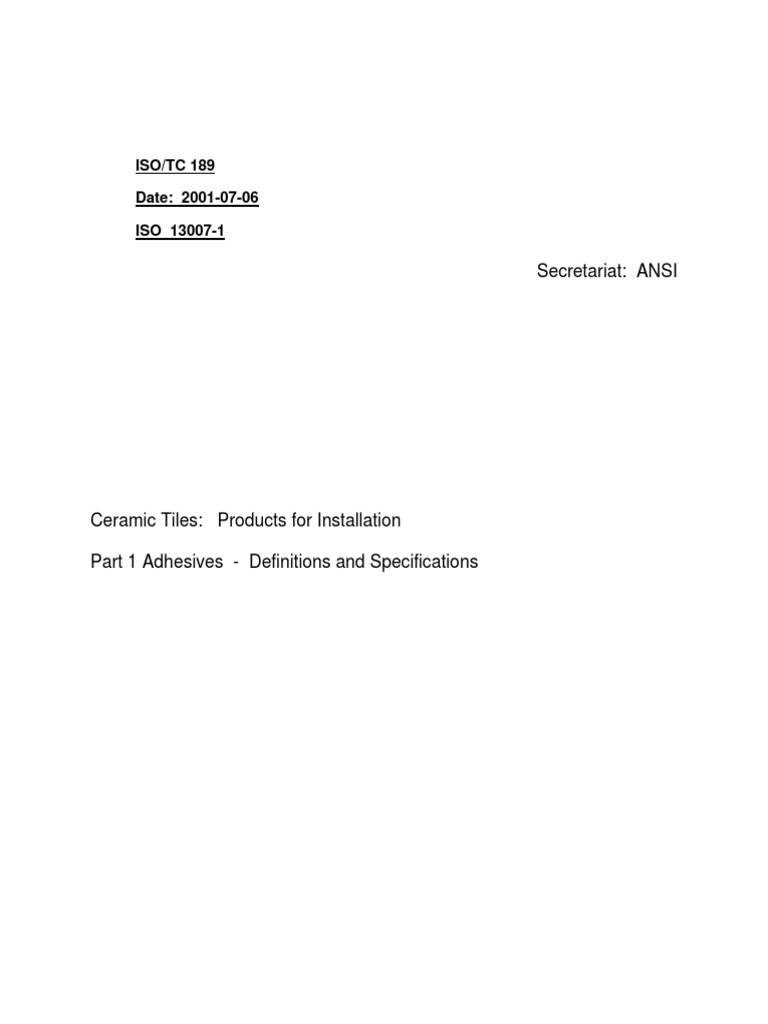 ISO 13007-1 E - Adhesives D | PDF | International Organization For ...
