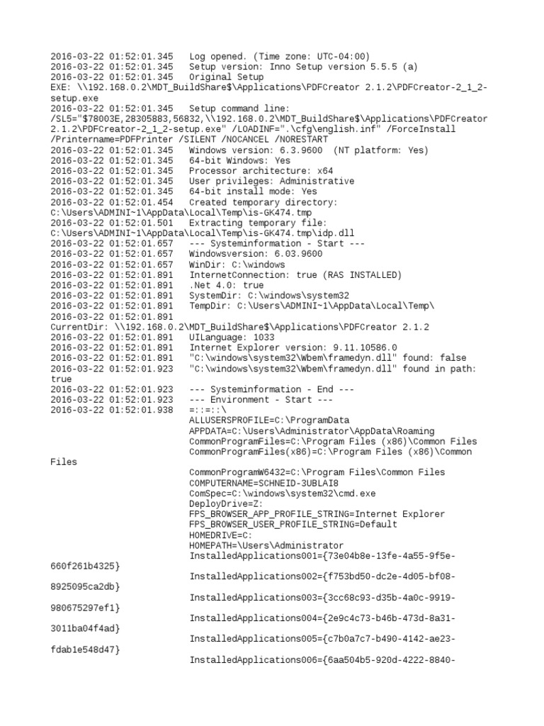 Setup Log | PDF | Filename | Microsoft Windows