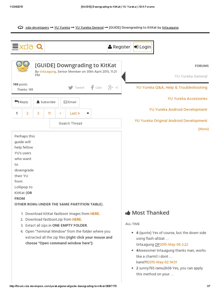 Downgrade Kitkat | PDF | Internet Forum | Android (Operating System)