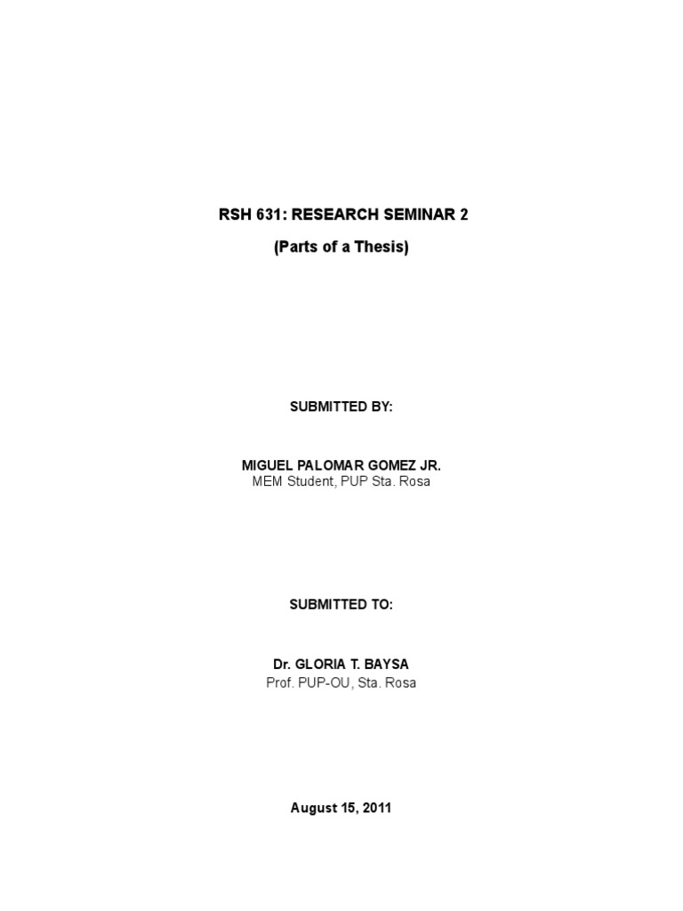 Parts of a Thesis Paper Explained | PDF | Sampling (Statistics ...