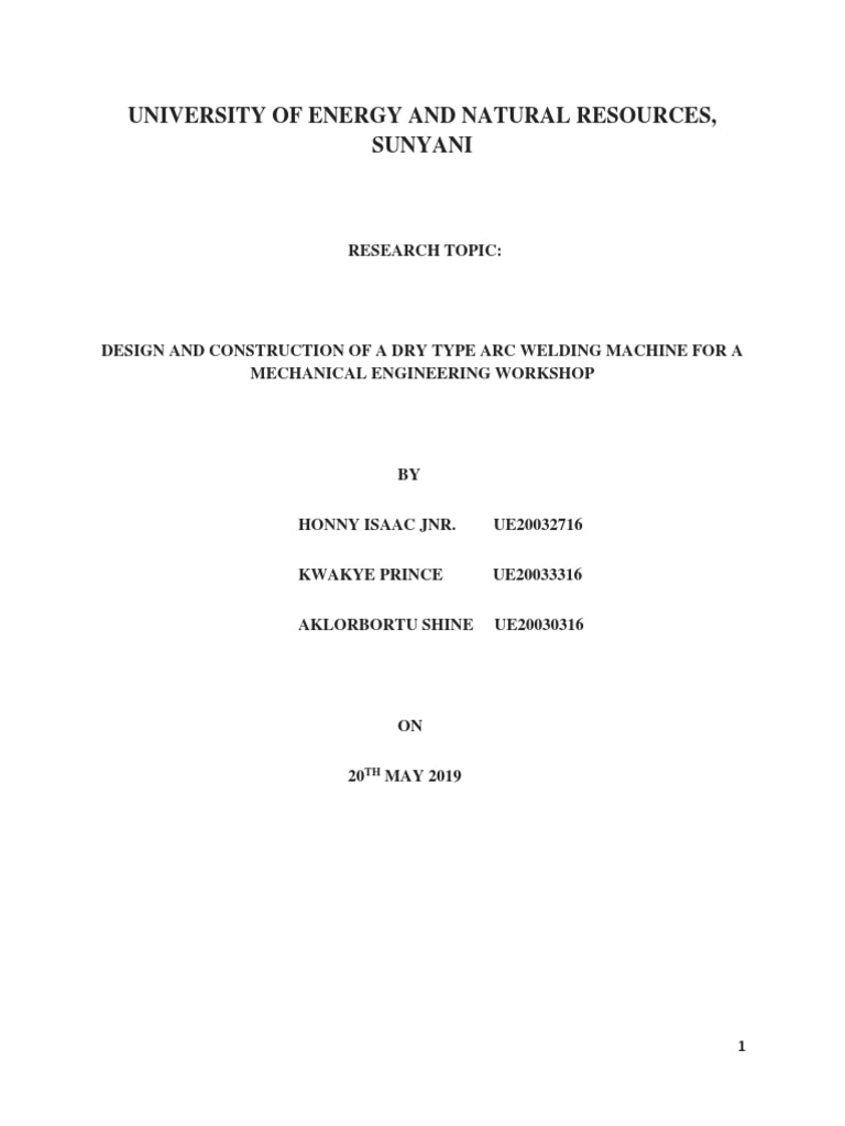 Dry Type Arc Welding Machine | PDF | Welding | Construction