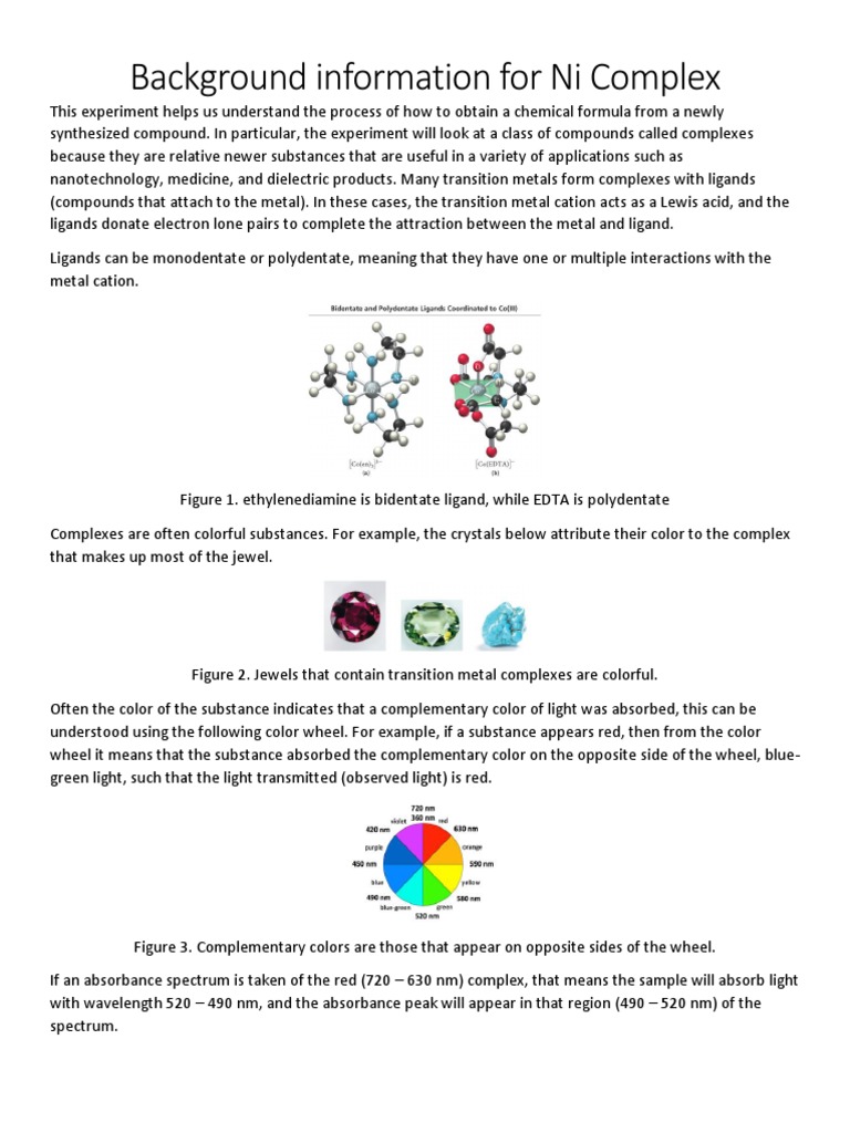 Background Information For Ni Complex | PDF | Mole (Unit ...