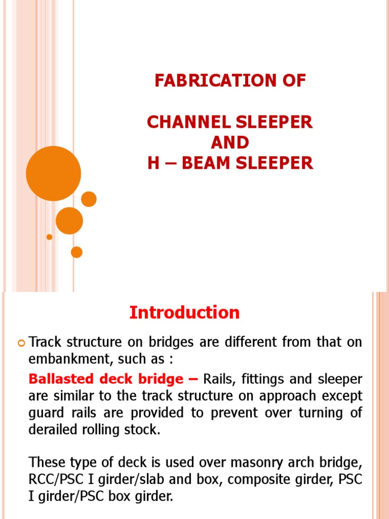 H-Beam, Channel Sleeper Fabrication | PDF | Track (Rail Transport) | Screw