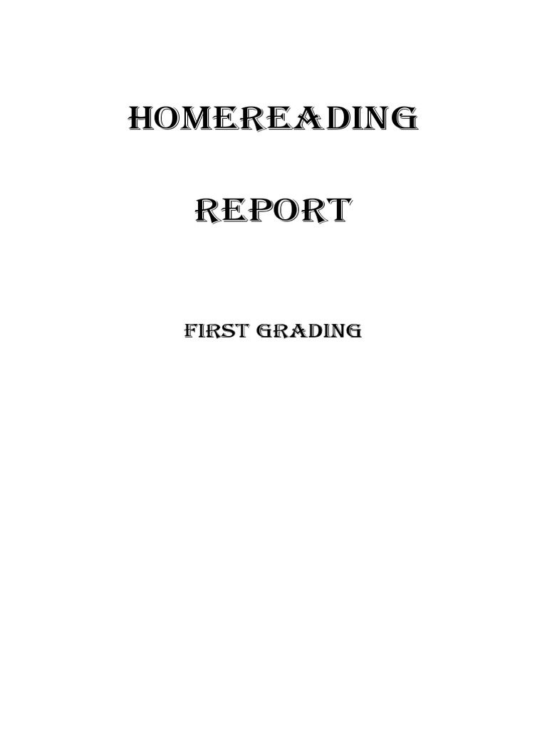 Home Reading Report | PDF