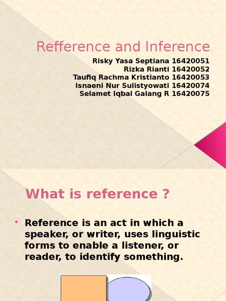 Refference and Inference Pragmatic | PDF