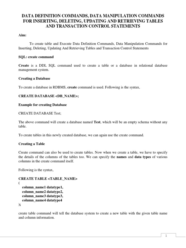 CS8481 - Database Management Systems Lab Manual | PDF | Data Model | Information Technology ...