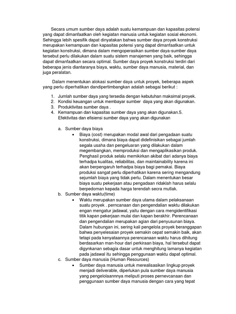 Alokasi Sumber Daya | PDF