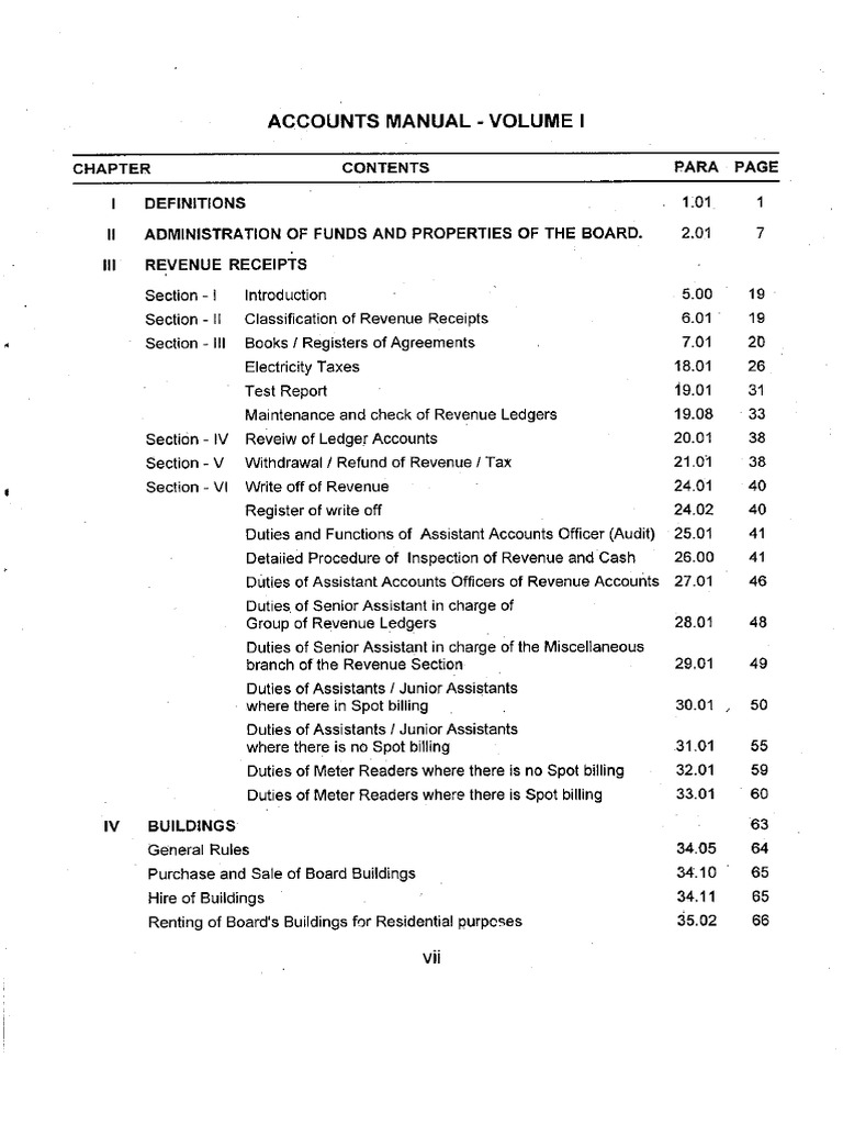 Accounts Manual Volume 1 | PDF