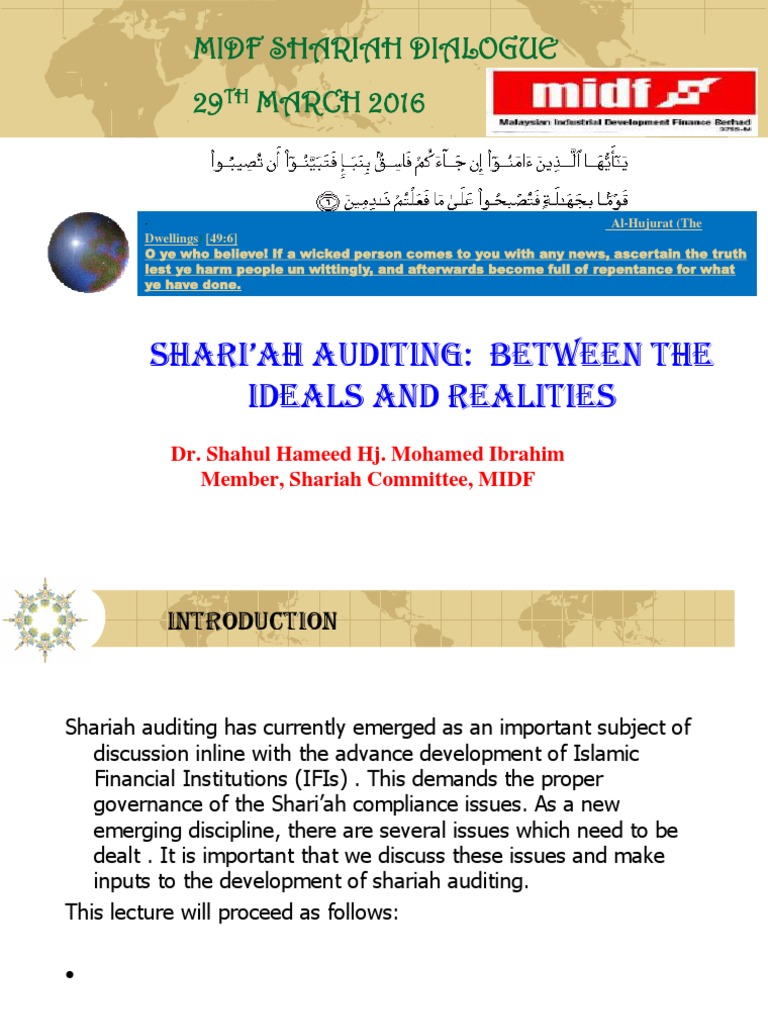 SHARIAH AUDITING: BETWEEN IDEALS AND REALITIES | PDF | Sharia | Islamic ...