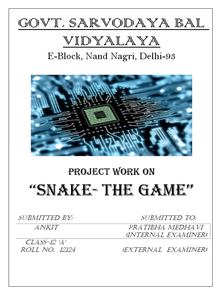 Snake Game Project - by Anurag Bhardwaj | PDF | C++ | C (Programming Language)