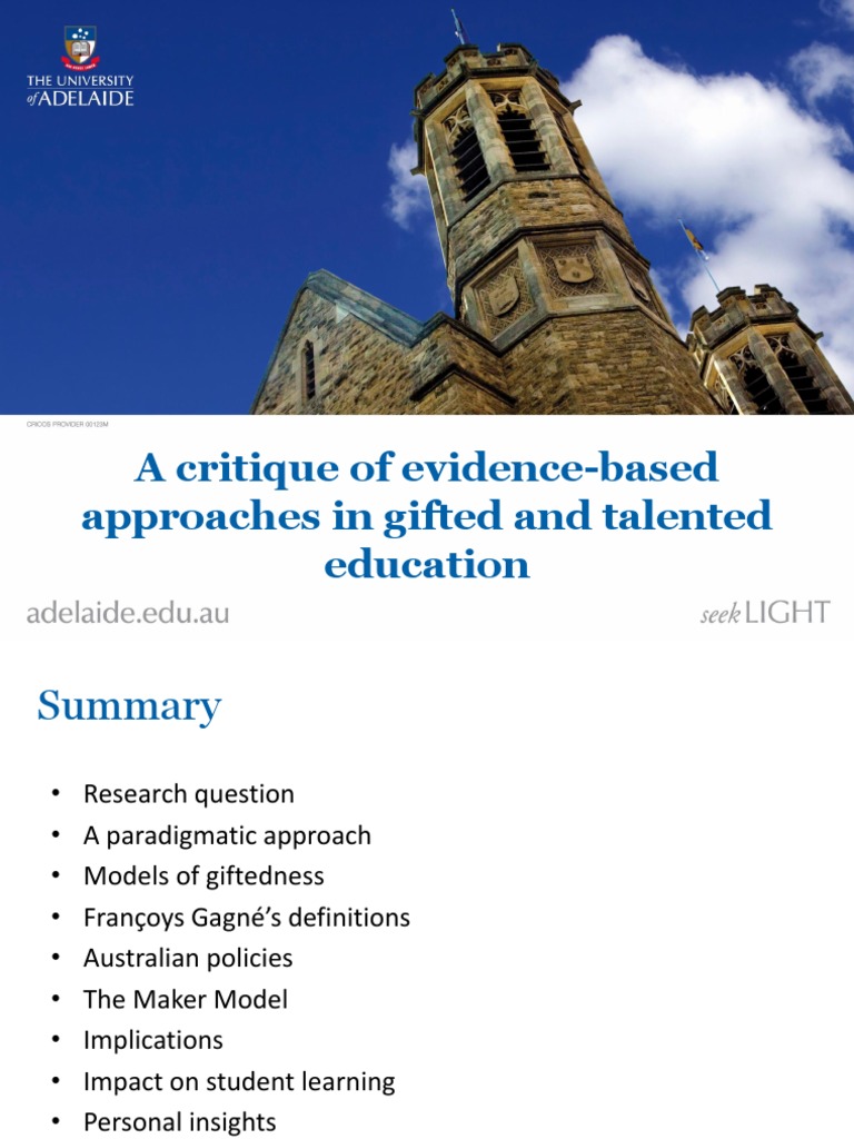 Gifted and Talented Presentation | PDF | Intellectual Giftedness ...