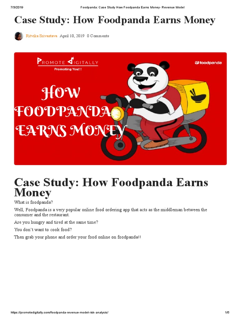 Foodpanda - Case Study How Foodpanda Earns Money - Revenue Model | PDF ...