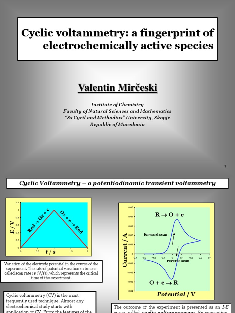 Cyclic Voltammetry: Techniques and Analysis | PDF | Physical Chemistry ...