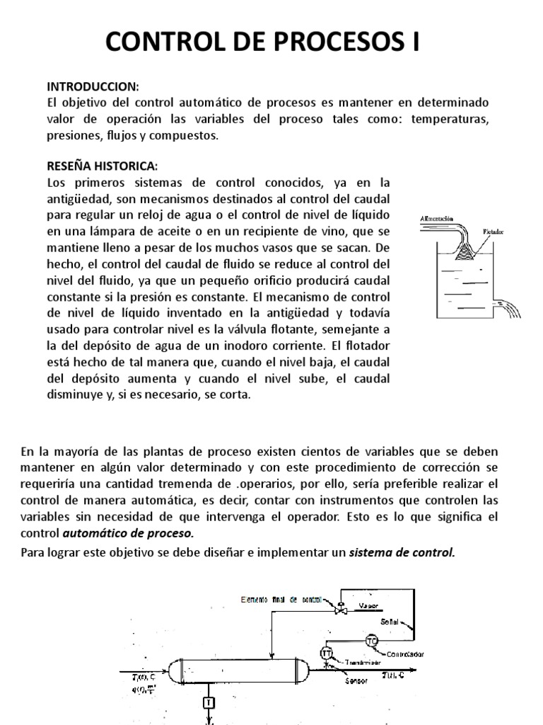 Control de Procesos | PDF | Sistema de control | Ingeniería mecánica