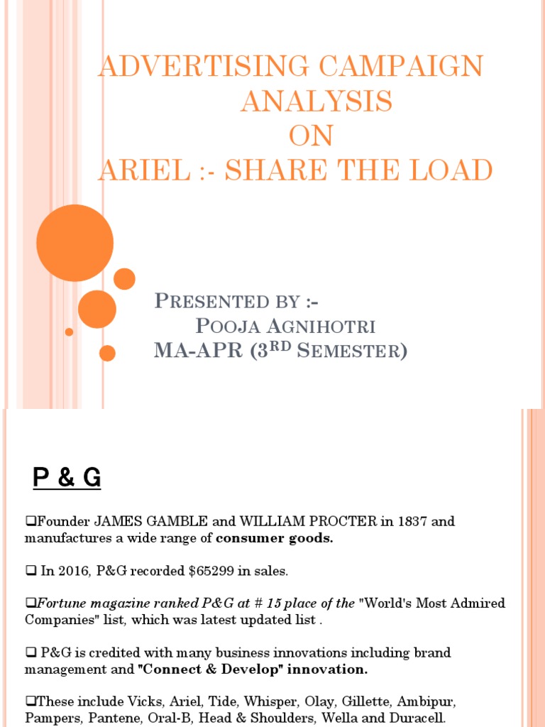 Advertising Campaign On Share The Load | PDF | Procter & Gamble | Pricing