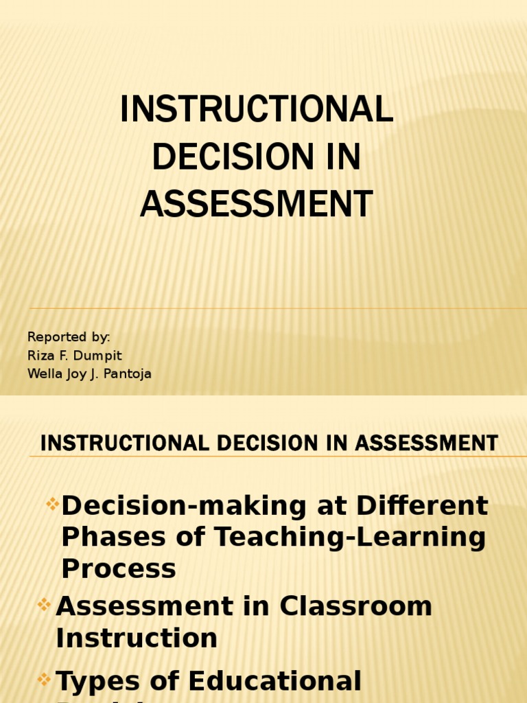 Types of Educational Decision | PDF | Educational Assessment | Teachers