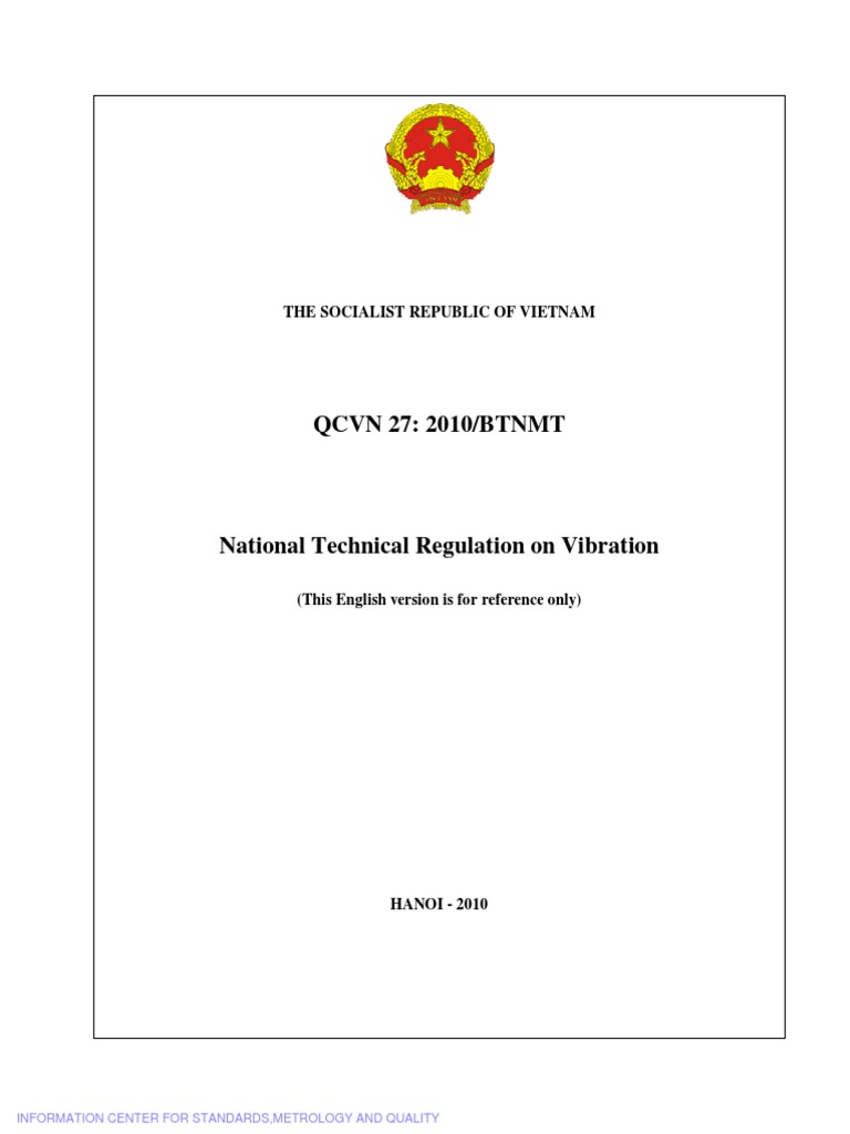 QCVN 27:2010/BTNMT Vibration Standards | PDF | Metrology | Government