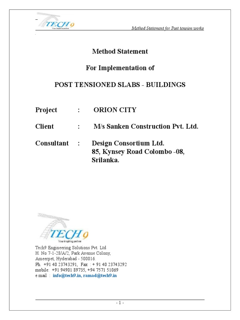 Post Tension Slab | PDF | Prestressed Concrete | Cement